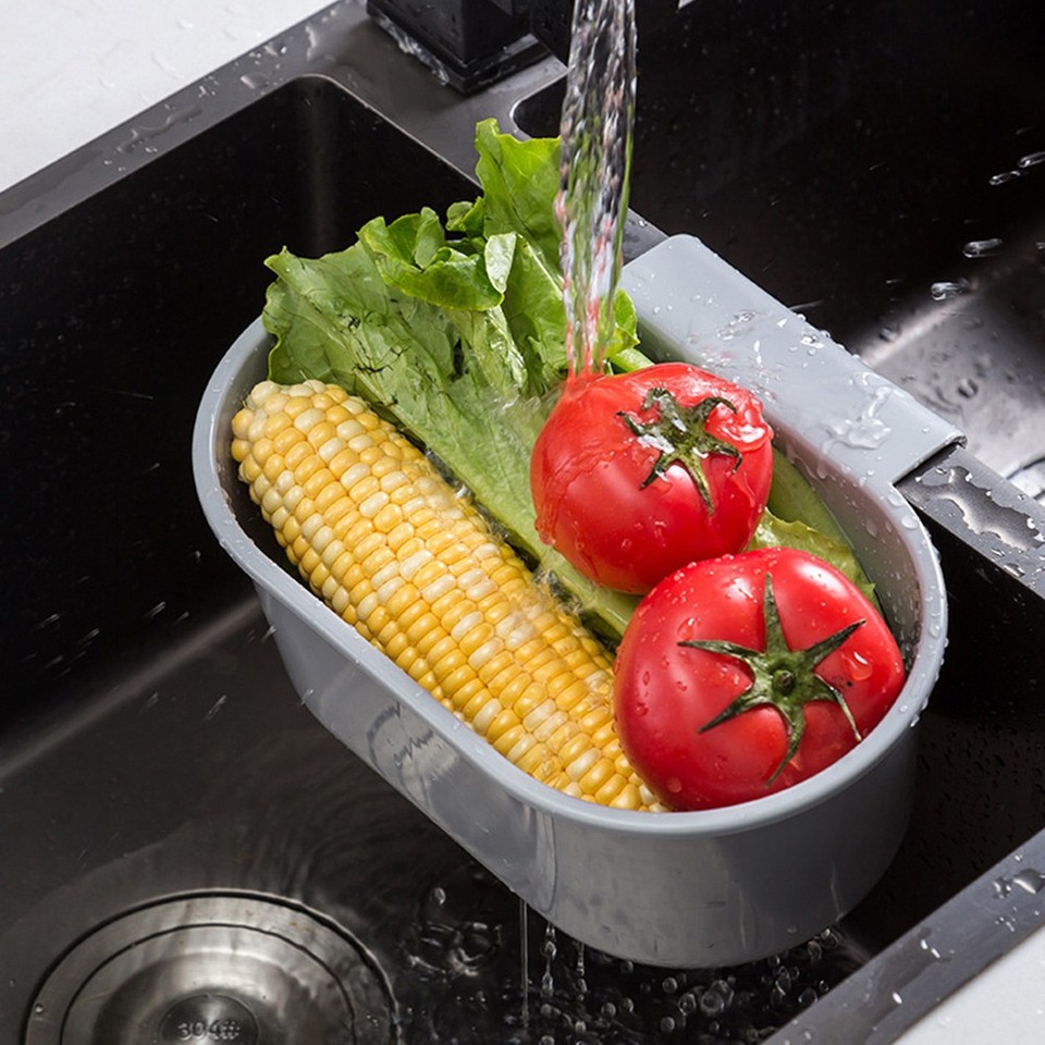 3pcs Plastic Sink Strainer Multi Functional Kitchen Storage Basket ...