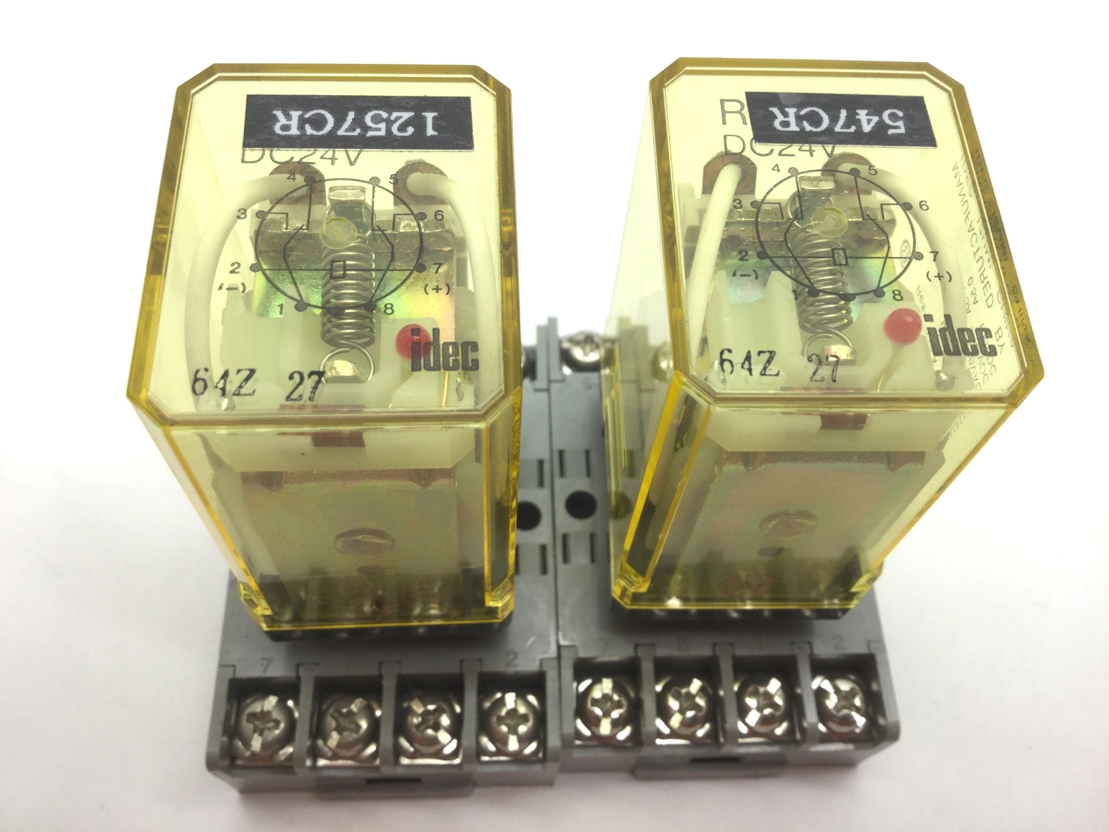 Lot of 2 IDEC RR2P-UL Power Relays With SR2P-06 Din Rail Mount Coil ...
