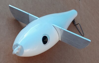 13" FLOATING TEASER TROLLING BIRD WHITE WOOD MARLIN TUNA SPREADER BARS ...