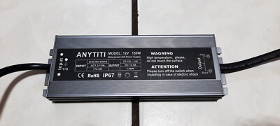 LED Driver 12 Volt 150 Watt 110V to 12V Power Supply Waterproof IP67 ...