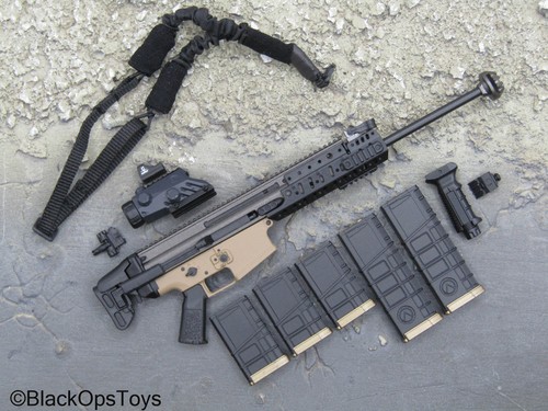 1/6 Scale Toy PMC Field RECCE - Scar-H Assault Rifle w/Attachment Set ...