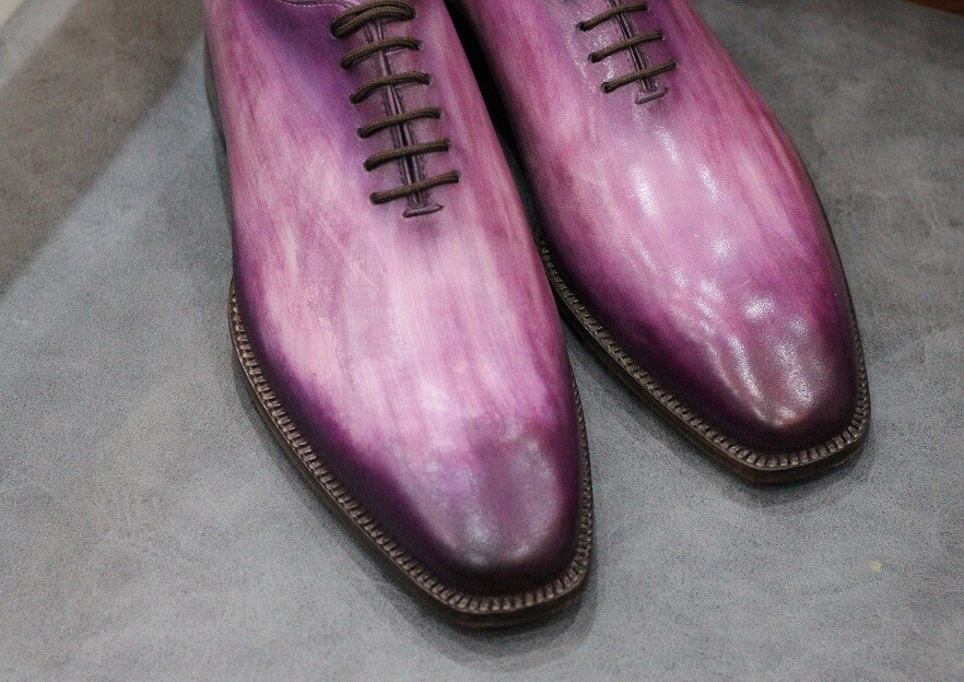 Handmade Men Purple Patina leather Oxford shoes, Men Leather Party ...