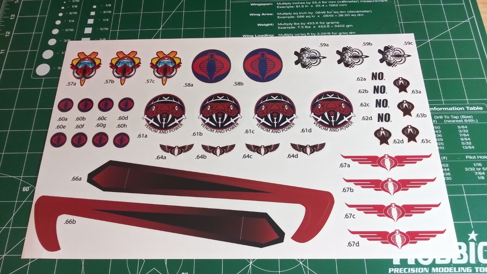AUTHENTIC HASLAB GI JOE ARAH SkyStriker COBRA Brand New STICKERS SHEET ...