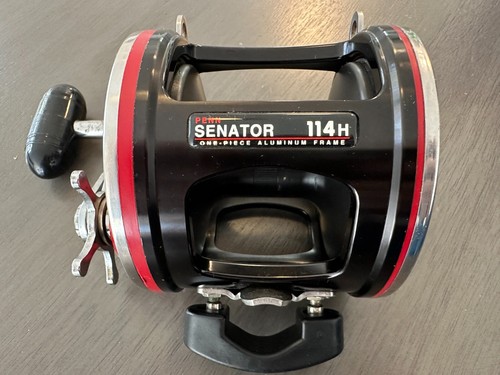 SERVICED Full ALUMINUM Frame PENN Spec SENATOR 114H 6/O Rod Clamp ...