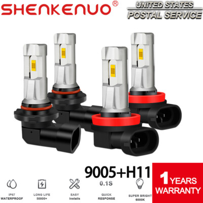 For Peterbilt 388 389 367 567 LED Headlight Bulbs Kit High Low Beam ...