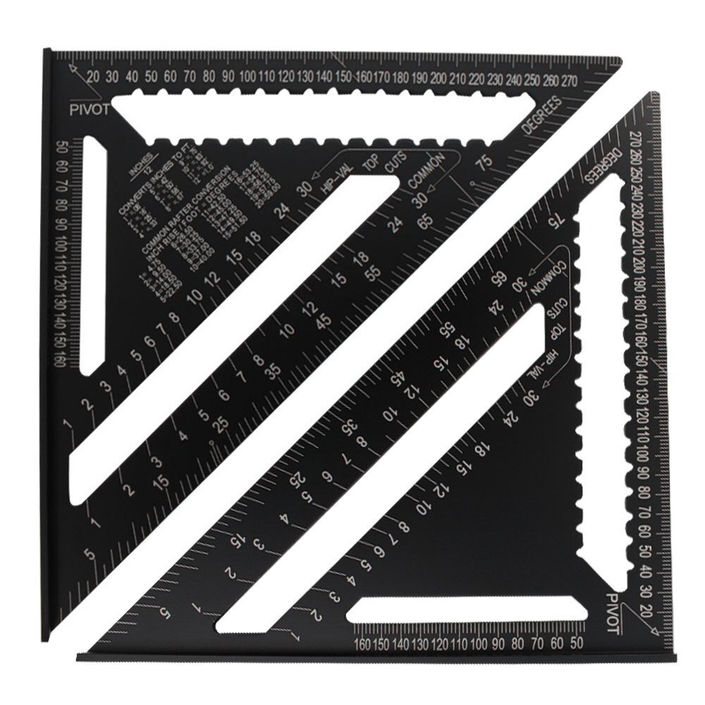 7/12'' Aluminum Alloy Speed Square Triangle Angle Protractor Guide ...