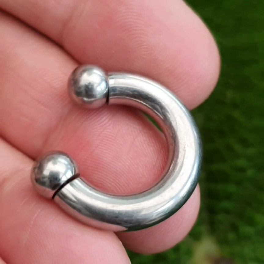 Horseshoe Prince Albert Piercing 2 gauge (6 mm) 316L Steel 8mm Ball ...