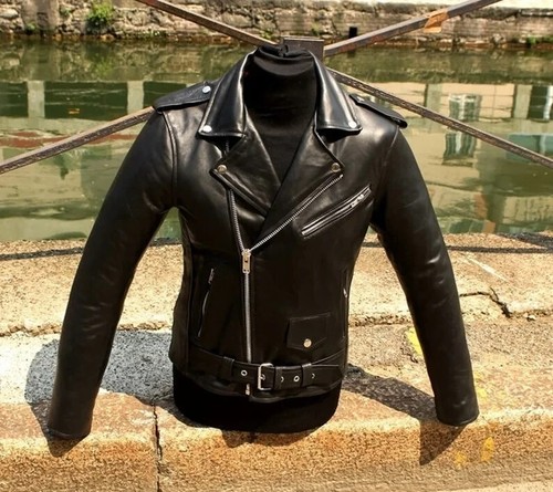 Perfecto Style Genuine Leather Biker Caferacer Motorcycle Biker Jacket ...