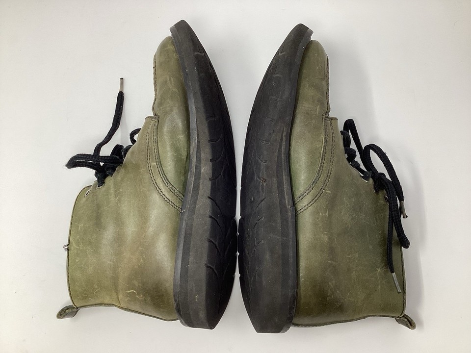Vintage Green Leather Work Boots Men’s 9 Goodyear Aquatred Soles ...