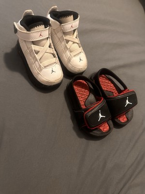 Lot Nike Boys toddler Jordan’s 4C Shoes Slides Tennis Shoes Sneaker ...