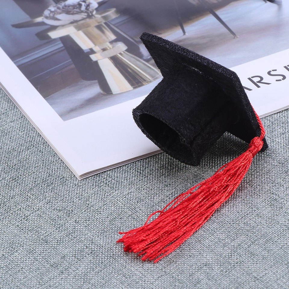 10pcs Mini Graduation Cap Bottle Toppers Doctoral Hats Wine Bottle Caps ...