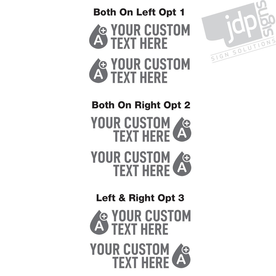 x2 PERSONALISED BLOOD TYPE BIKE FRAME NAME STICKERS VINYL DECAL CYCLE ...