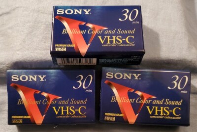 3 SONY VHS-C Video Tapes 30 Minute Premium New Sealed TC-30VHGF BRAND ...