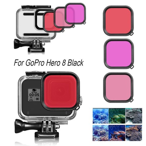 Case Diving Housing Cover Purple Pink Red Lens Filter For GoPro Hero 8 ...