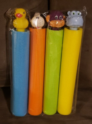 New Water Blaster Soaker Squirt Gun 4pk Foam Noodle Pump Action Outdoor ...