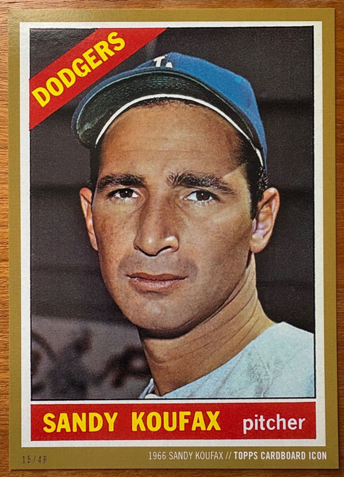 Sandy Koufax 2015 Topps Cardboard Icon 1955-1966 Complete Gold Edition ...