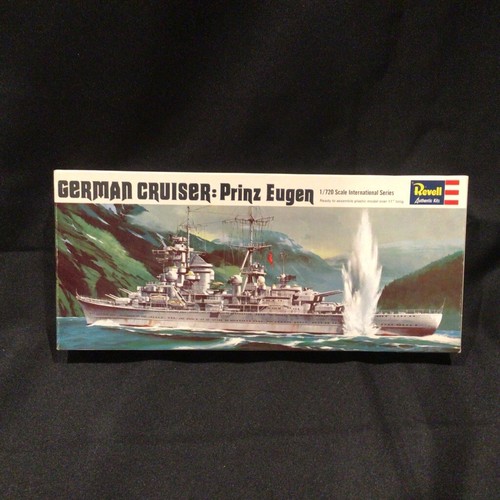 Vintage 1967 Revell 1/720 German Crusier WWII Prinz Eugen Model Kit H ...