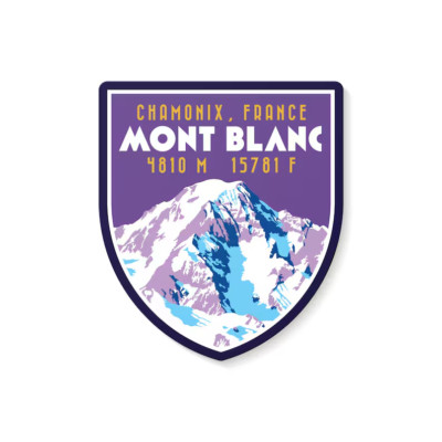 Mont Blanc Sticker – Alps Mountain Vinyl Decal for Car, Laptop, or ...