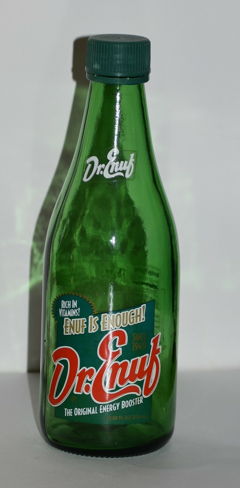 Vintage Dr. Enuf is Enough Green Glass Bottle 1980s Empty Deposit ...