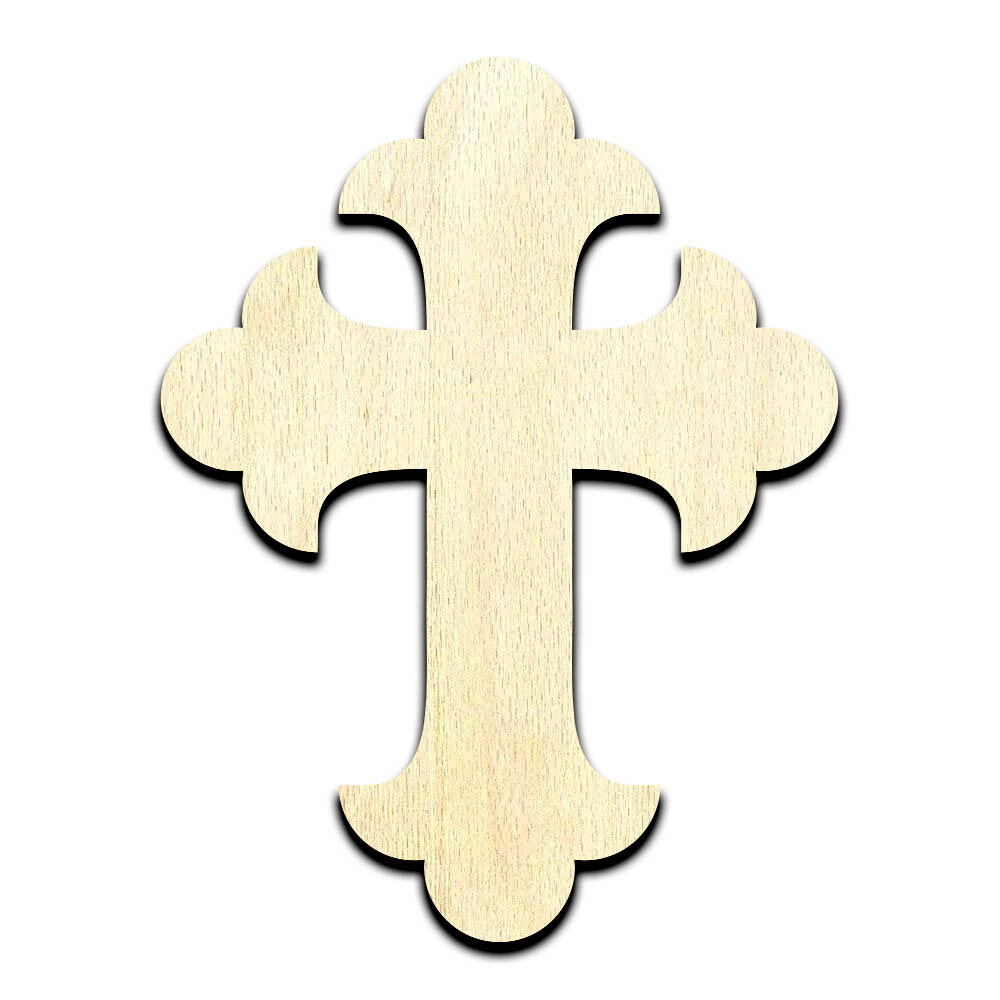 Cross #6 Laser Cut Out Unfinished Wood Shape Craft Supply | eBay