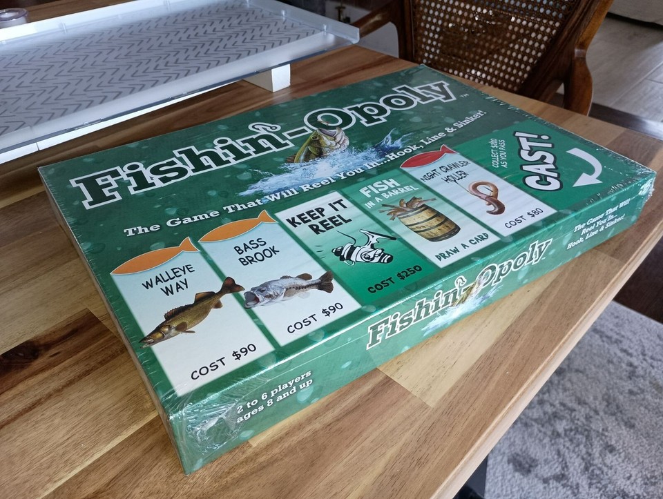 Fishin-Opoly Fishing Monopoly Board Game = Made in USA. Sealed New ...