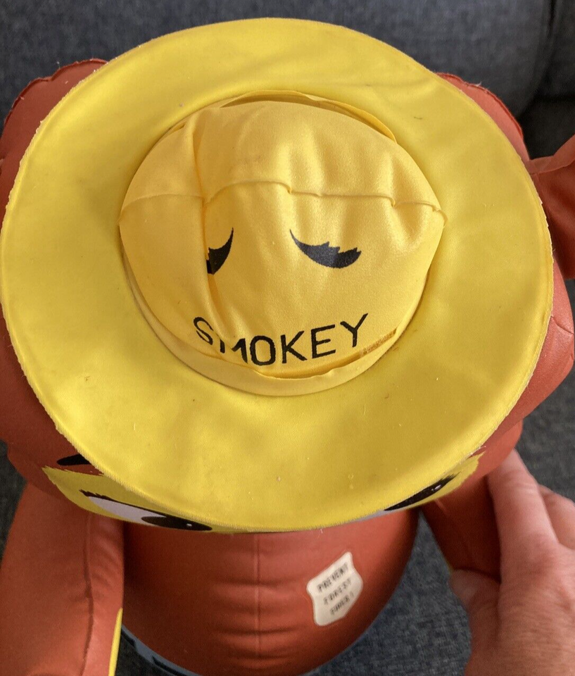 Vintage inflatable blow up roly poly Smokey The Bear Ideal Toy Co 15 ...