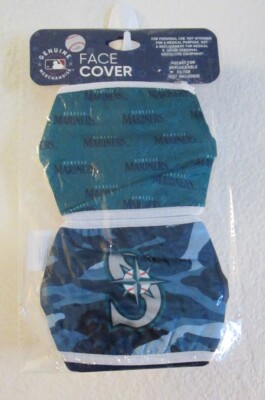 NWT FOCO Seattle Mariners Face Cover Mask 2-Pack One Size Multi-Color ...