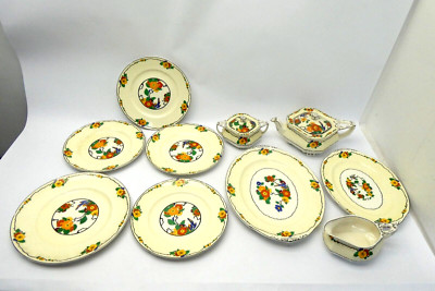 W.H. Grindley & Co Sheraton Ivory England Gravy Platter Plates Bowls ...
