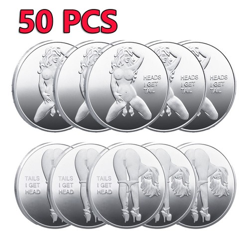 50PCS Tails I Get Head Sexy Lady Cllectible Commemorative Gift Challenge Coin | eBay