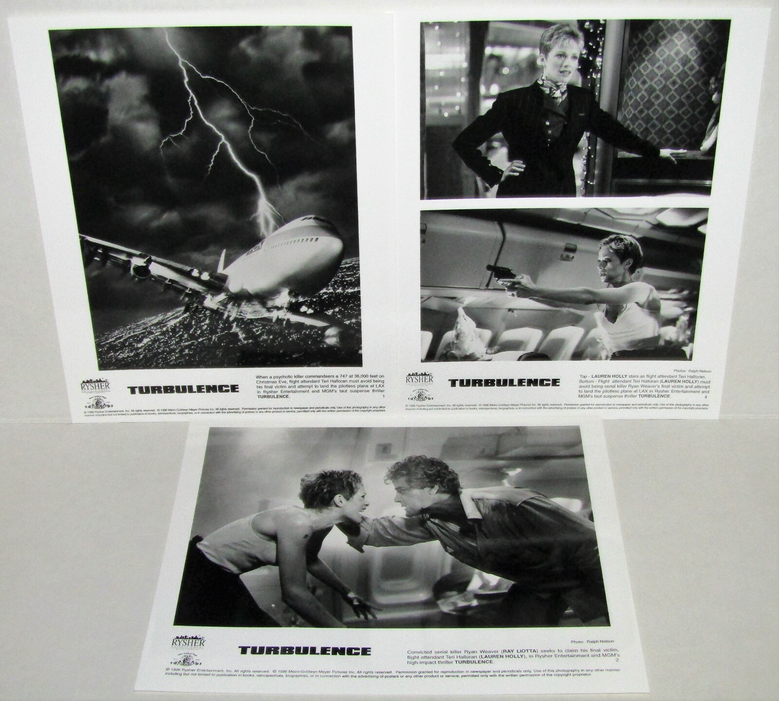 Turbulence 1996 Press Kit with Booklet and Photos - Ray Liotta, Lauren ...