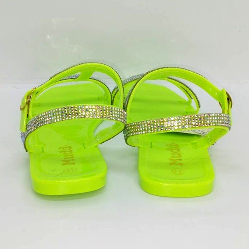 Mudd NEW Women's Designer Rhinestone Embellished Neon Green Sandals ...
