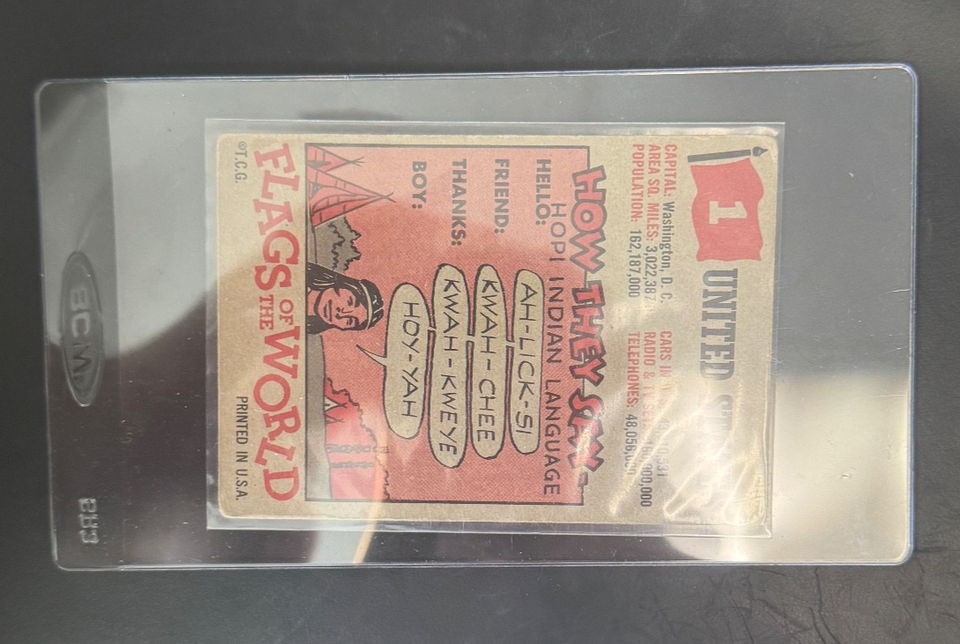 1956 Topps Flags Of The World #1 United States, Vg | eBay