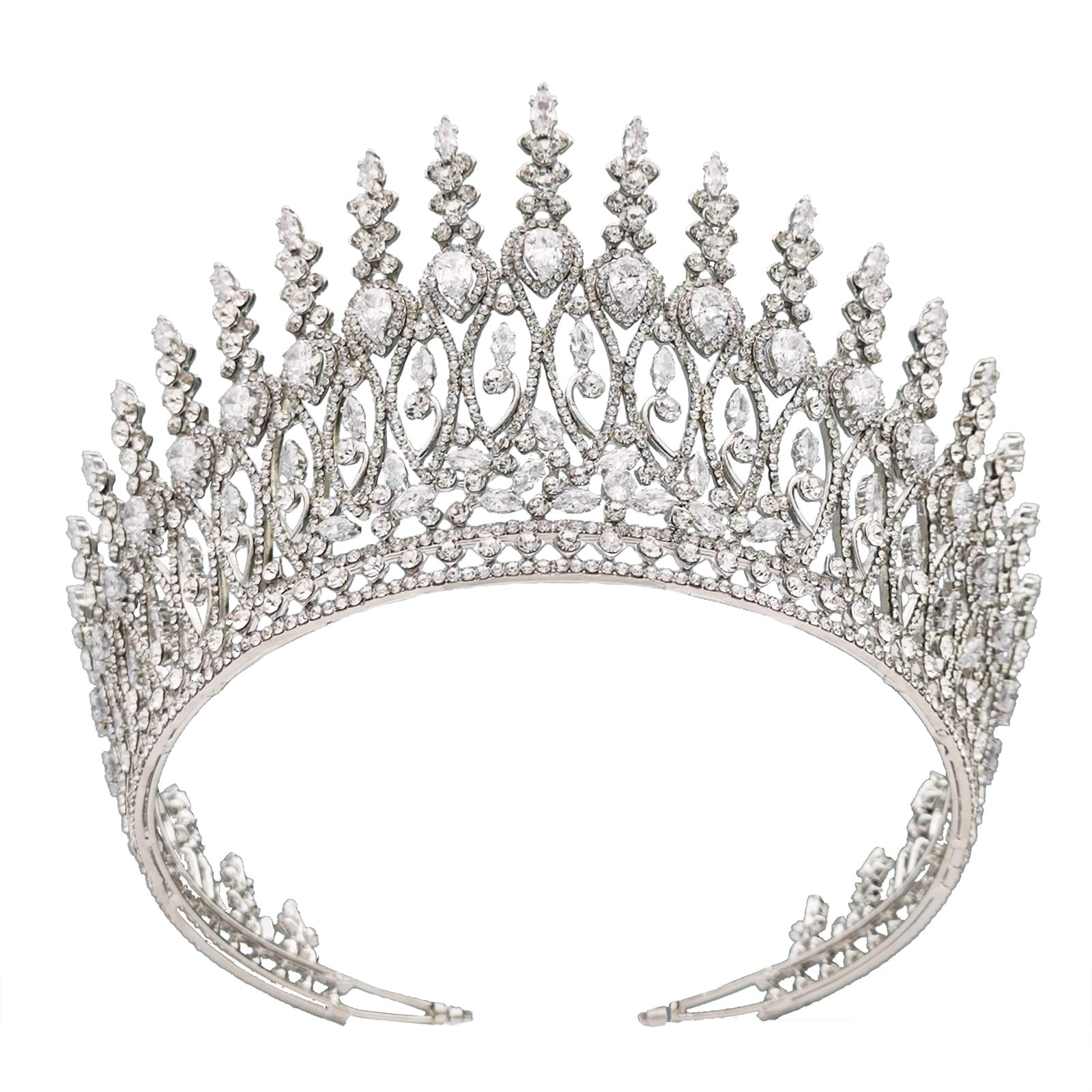 Tall Wedding Tiaras for Bride Large Queen Crowns 5A C… - Gem