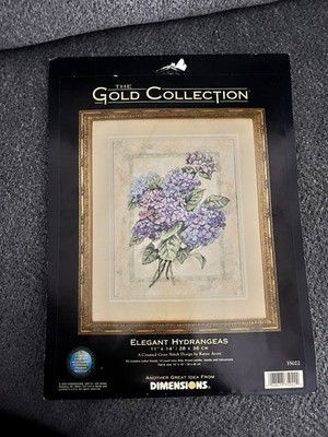 Dimensions The Gold Collection Elegant Hydrangeas Cross Stitch Kit ...