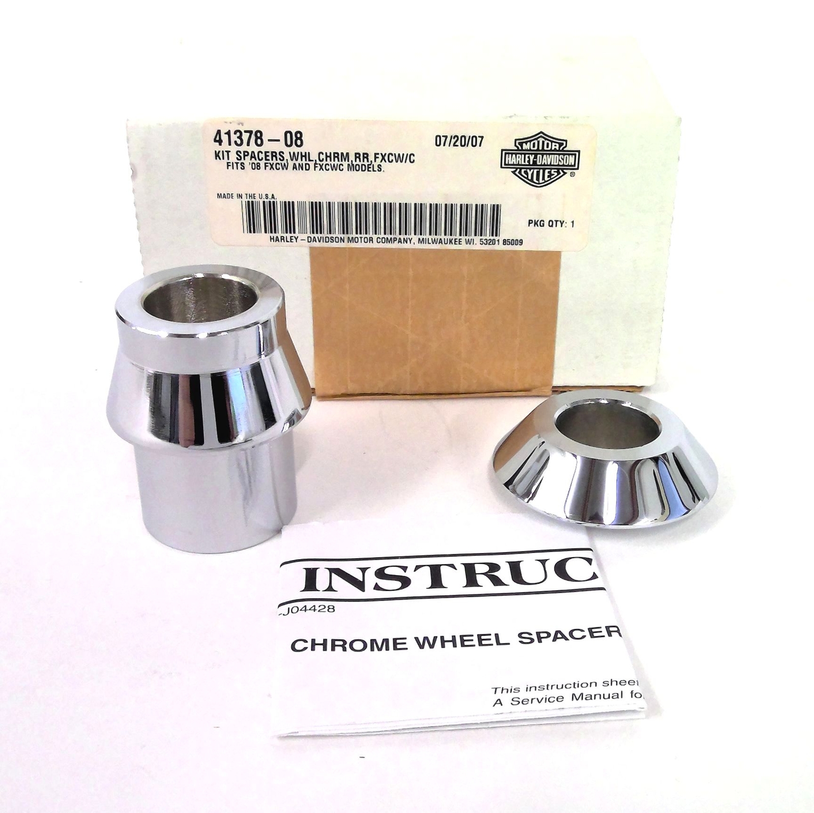 Harley 41378-08 Chrome Wheel Spacer Kit 08 Dyna FXCW FXCWC for sale ...