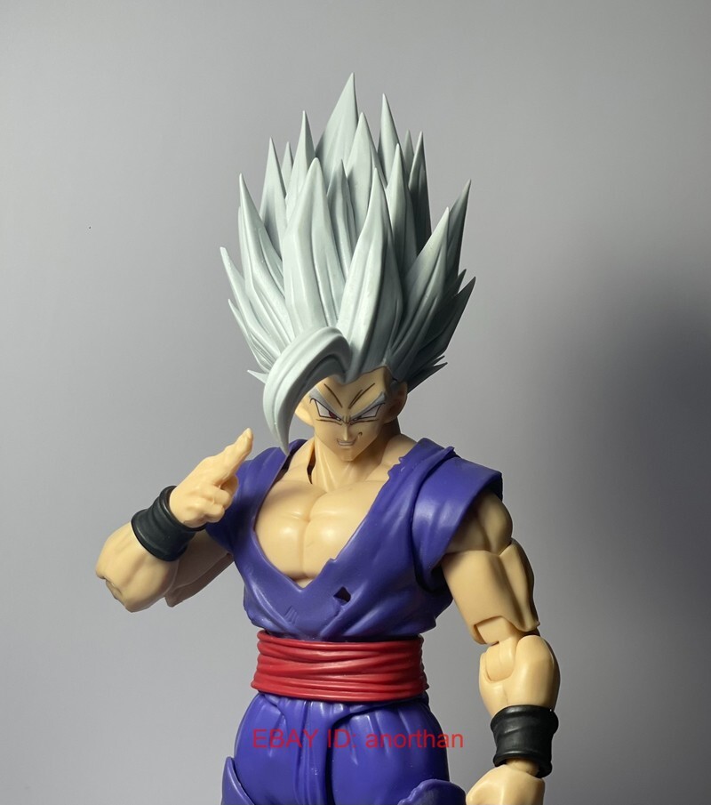 Custom 1/12 Scale SHF Beast Gohan White Hair PVC Head Sculpt ...
