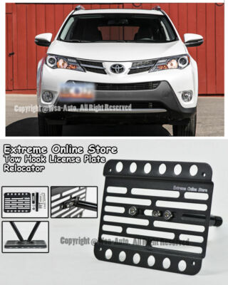 For 13-Up Toyota Rav4 Front Bumper Tow Hook License Plate Mount Bracket ...