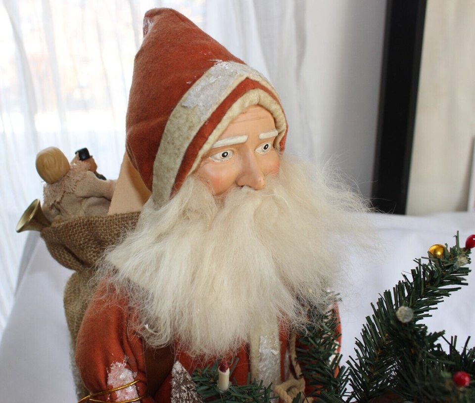Bethany Lowe 21" Vtg. German St. Nicholas Santa Candy Container sack ...