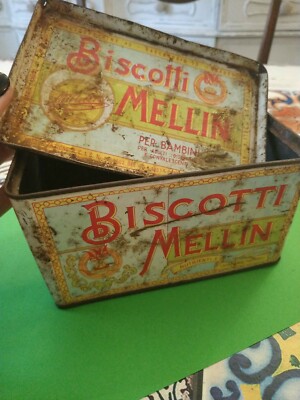 Boîte Étain 16 x 10 x 9 Biscuits Mellin D'Origine Années '50 | eBay