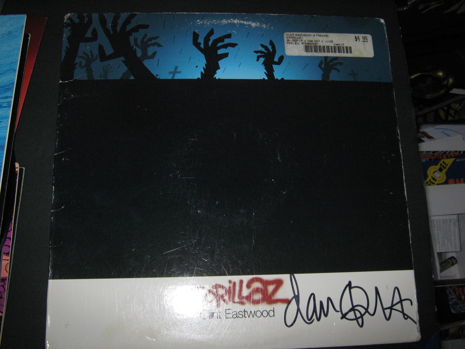 DAMON ALBARN GORILLAZ ALBUM COVER SIGNED CLINT EASTWOOD SINGLE RARE ...
