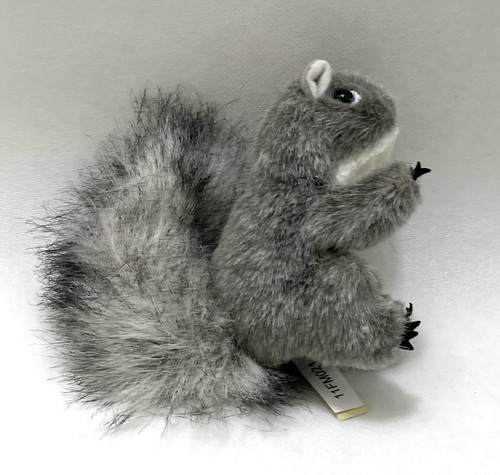 Folkmanis Mini Gray Squirrel Finger Puppet Plush Toy 4 1/2 “ Bushy Tail ...