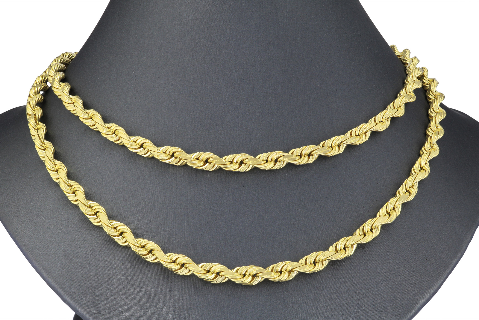 10K Yellow Gold 6mm Diamond Cut Rope Chain Mens Wide Italian Necklace 10k-yellow-gold-6mm-diamond-cut-rope-chain-mens-wide-italian-necklace