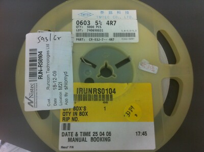 CR-03J-7-4R7 - TMTEC - 3789 pcs - Resistor Thick Film 0603 5% 4R7 | eBay