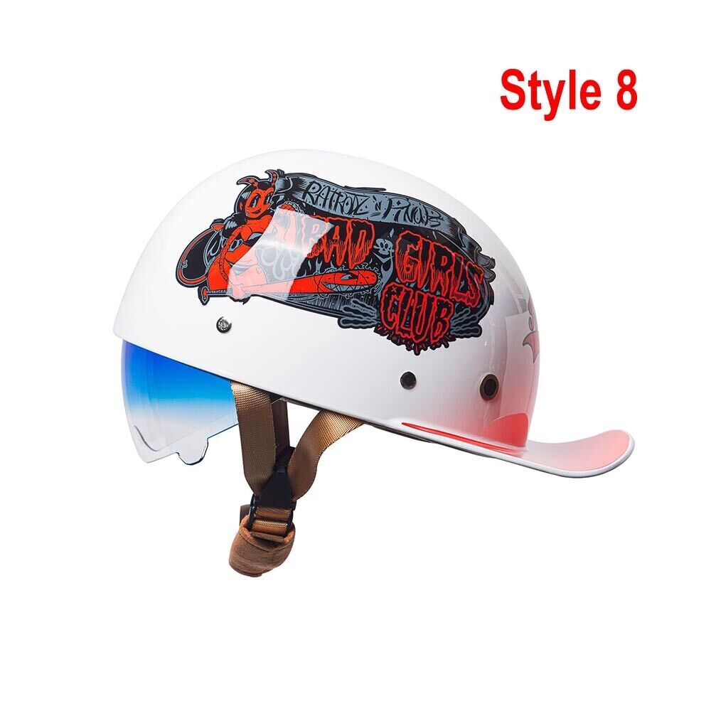 Retro Helmets Baseball Cap Open Face Motorcycle Duck Helmet for Scooter ...