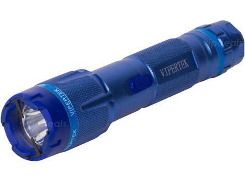 Vipertek Stun Gun Vts-t03 Blue 500 BV Metal Rechargeable LED Flashlight ...