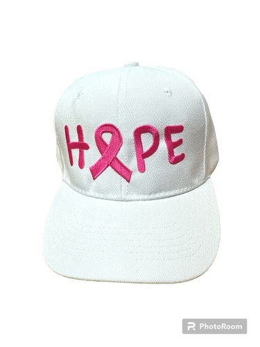 FIGHT Cancer Hope Pink Ribbon Embroidery Baseball Caps Acrylic White ...