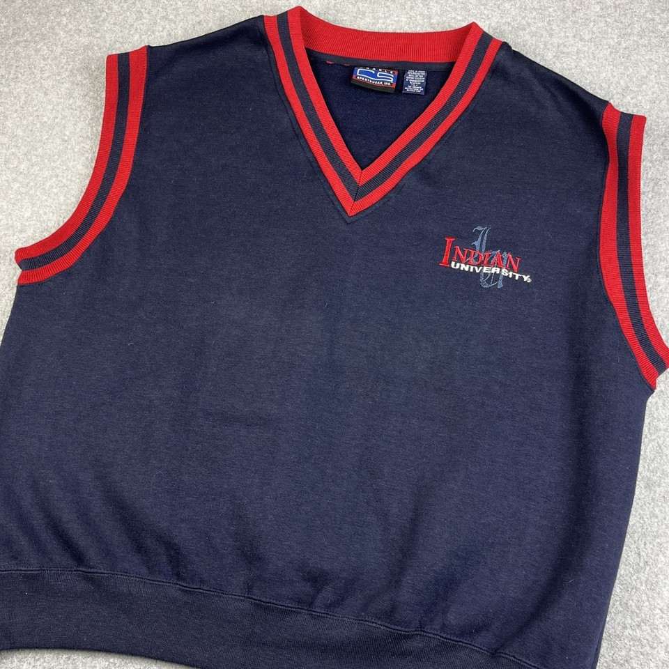 Vintage IU Indiana University Sweater Vest Mens Large Bobby Knight ...