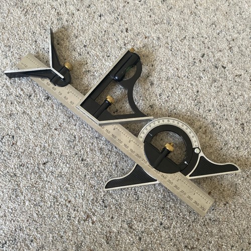 12” Combination Square Protractor Center Finder Set Engineers Tool ...