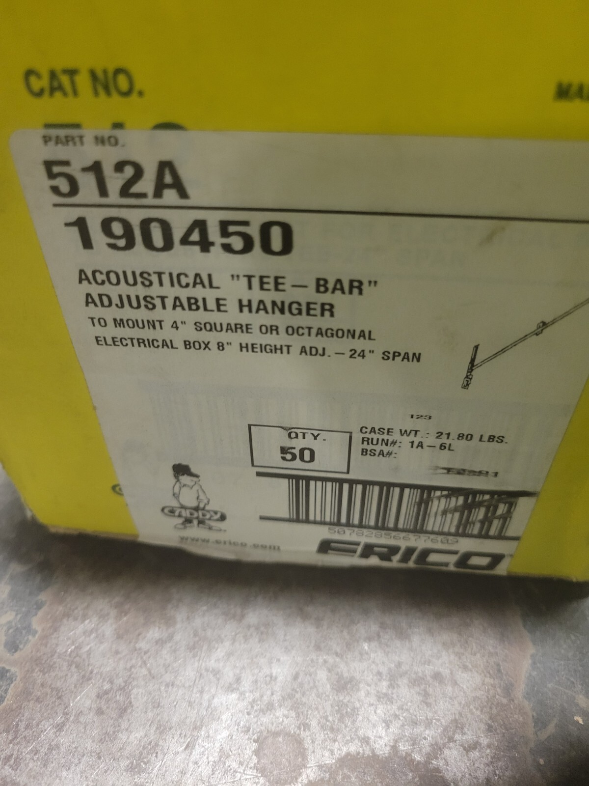 NVENT CADDY 512A BOX OF 50 Adjustable tee-bar | eBay