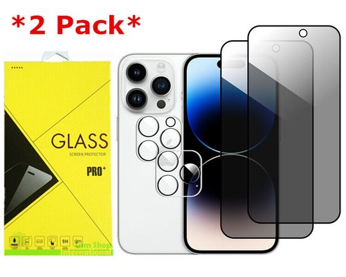 2P Privacy Tempered Glass Screen/Camera Protector For Apple iPhone 14 ...